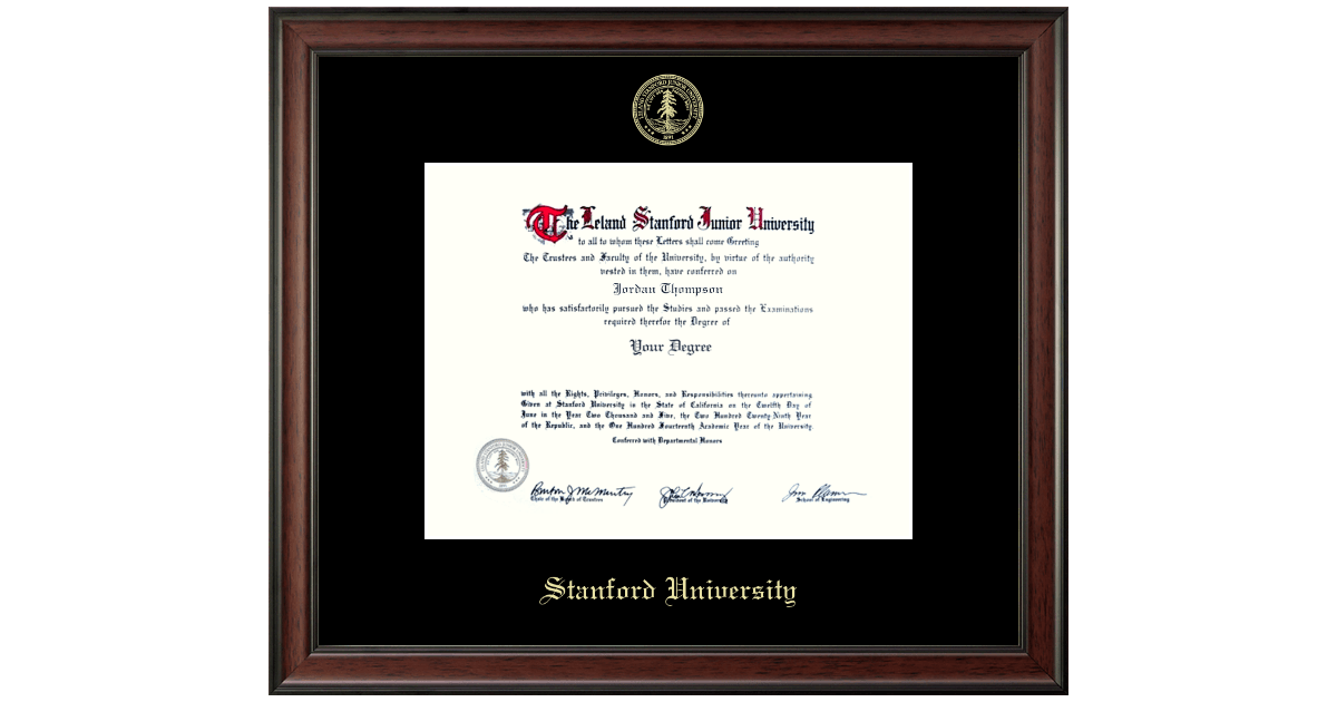 Gold Embossed Diploma Frame in Studio Stanford University - Item ...