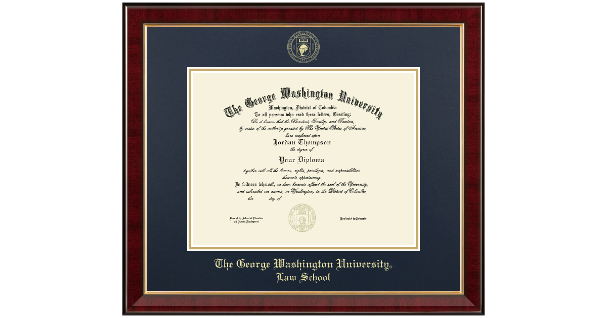 Gold Embossed Diploma Frame in Murano The George Washington University ...