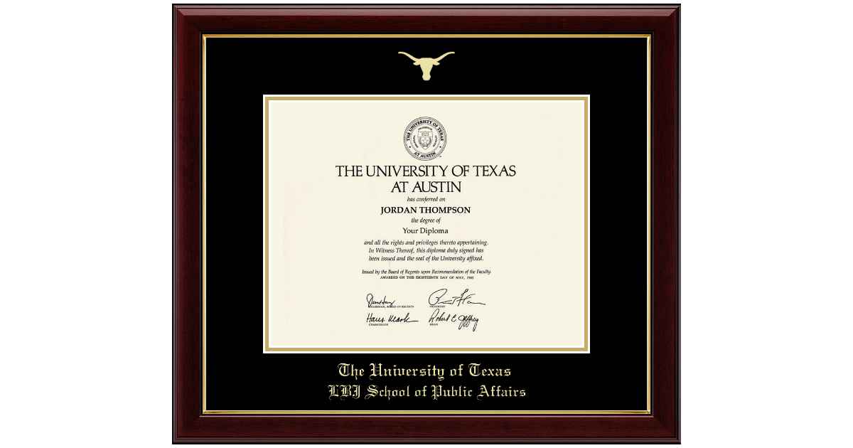 Gold Embossed Diploma Frame in Gallery The University of Texas at ...