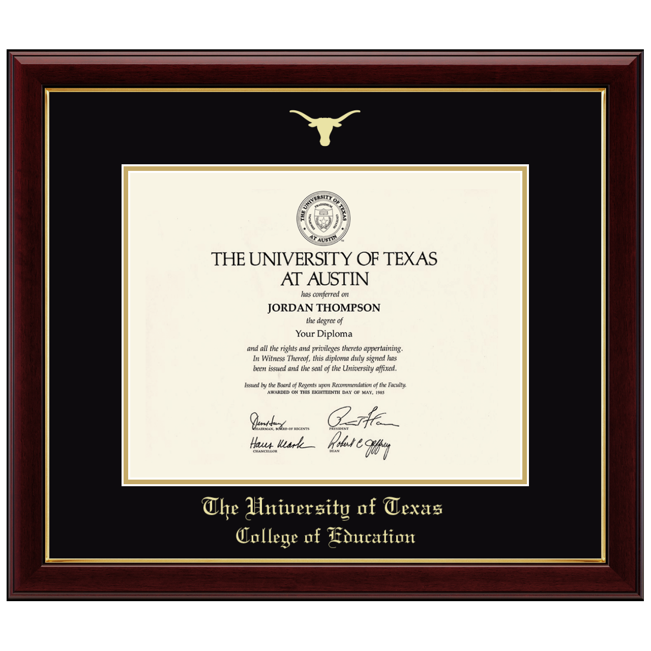 Gold Embossed Diploma Frame in Gallery The University of Texas at ...