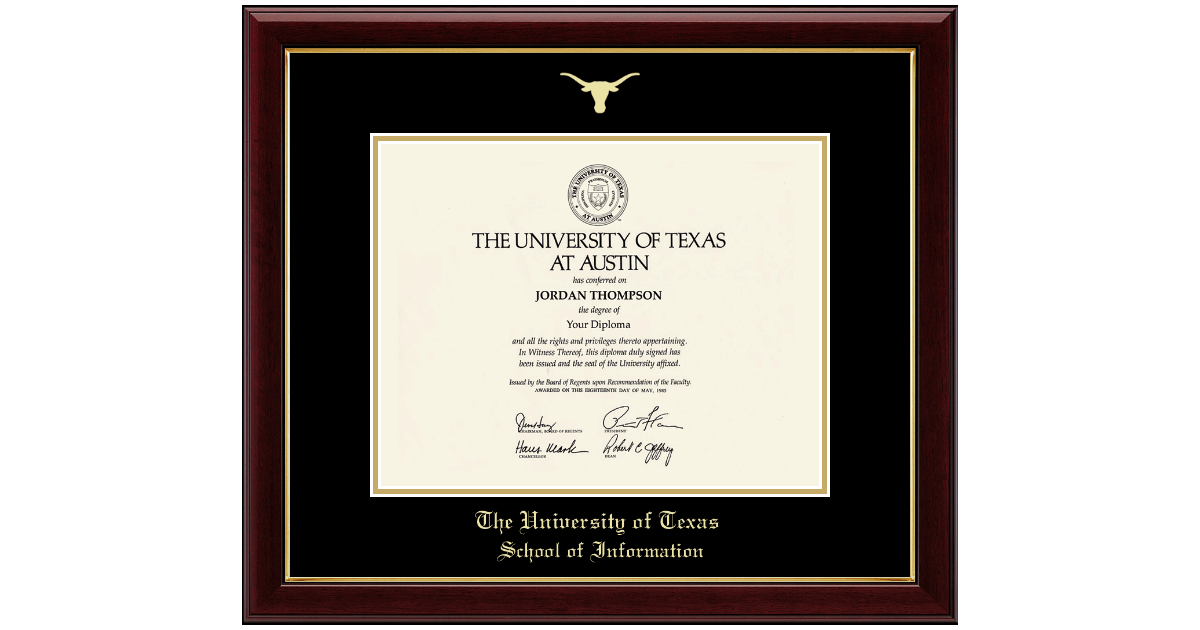 Gold Embossed Diploma Frame in Gallery The University of Texas at ...