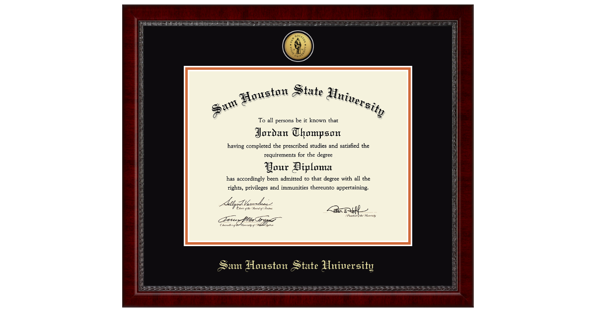 Gold Engraved Medallion Diploma Frame in Sutton Sam Houston State ...