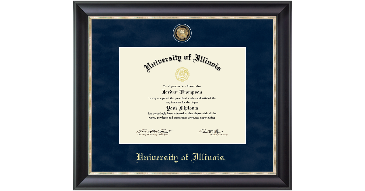 Regal Edition Diploma Frame in Noir University of Illinois - Item #290756 from Illini Union ...