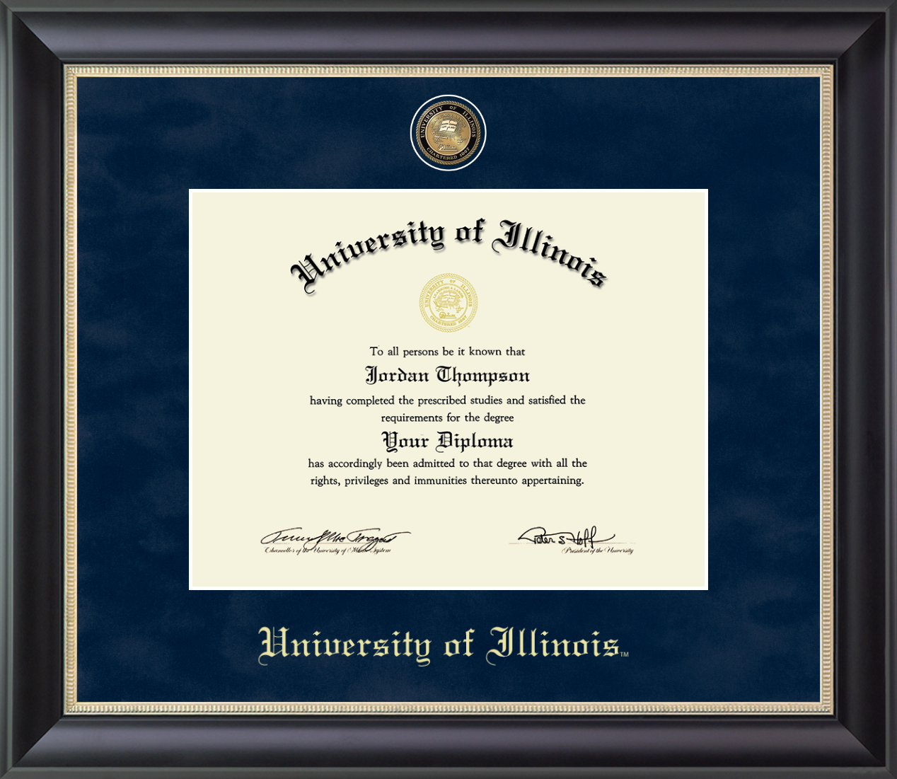 University of Illinois Regal Edition Diploma Frame in Noir - Item ...