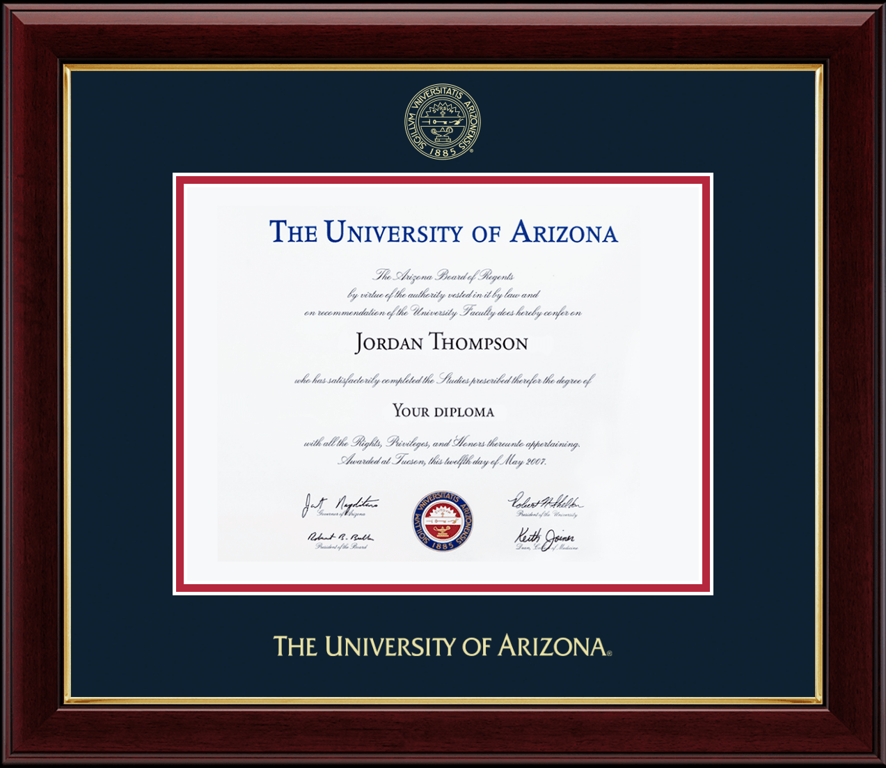The University of Arizona Gold Embossed Diploma Frame in Gallery - Item ...
