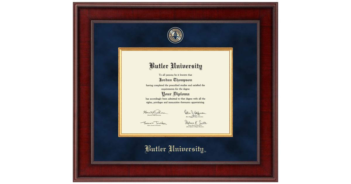 Butler University Diploma Frame | Custom Frames Online | Church Hill ...