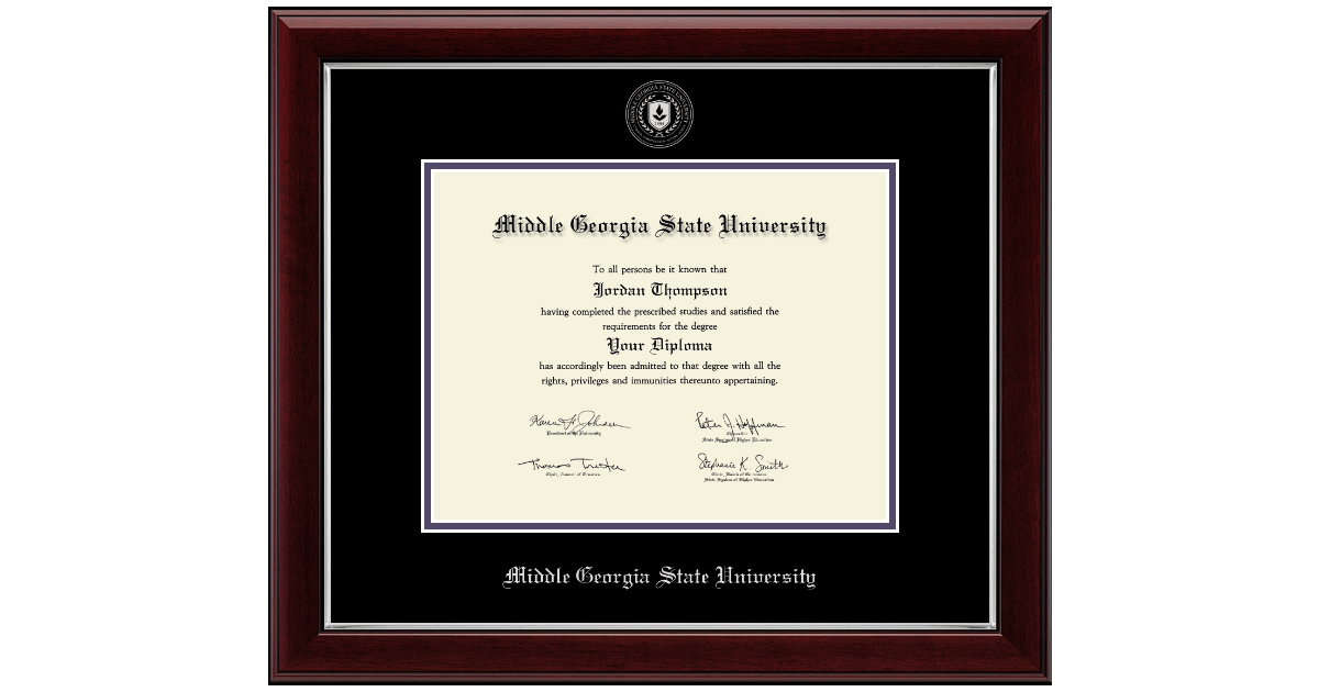 Silver Embossed Diploma Frame in Gallery Silver Middle Georgia State ...