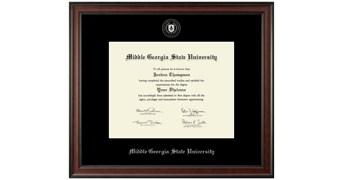 Silver Embossed Diploma Frame in Studio Middle Georgia State University ...
