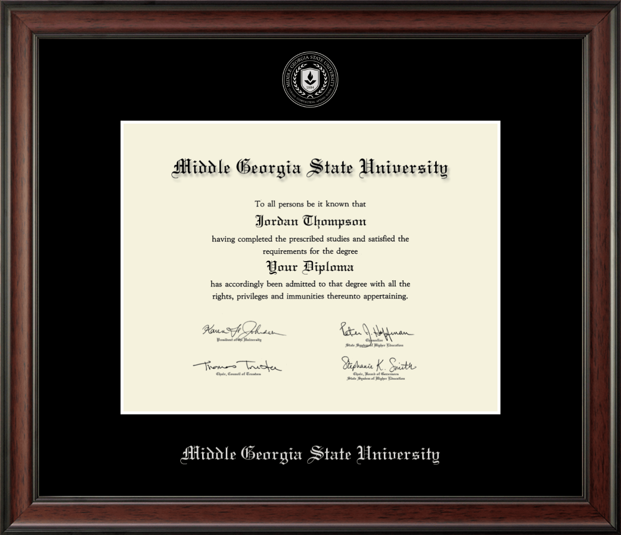 Middle Georgia State University Silver Embossed Diploma Frame in Studio ...