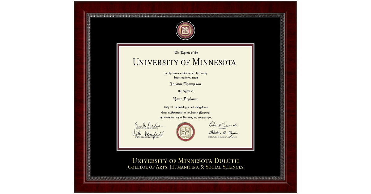 Masterpiece Medallion Diploma Frame in Sutton University of Minnesota Duluth - Item #293259-MFH ...