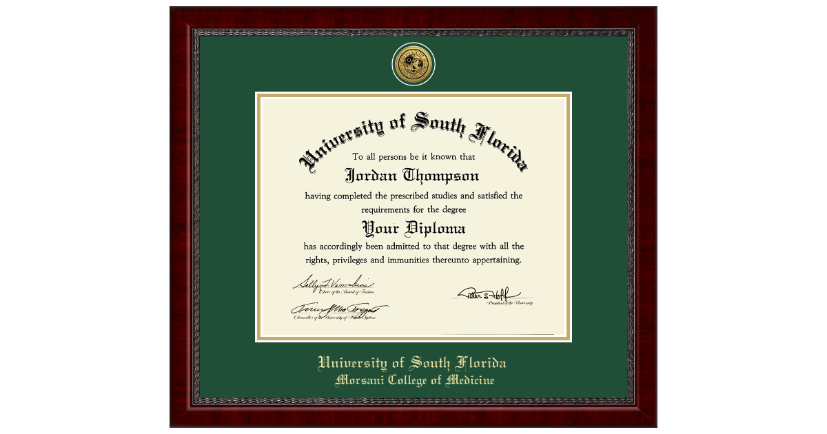 Gold Engraved Medallion Diploma Frame in Sutton University of South ...
