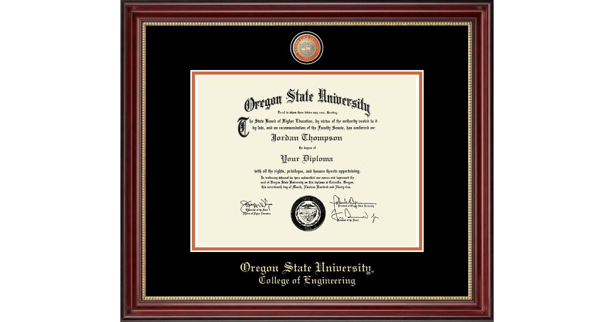 Masterpiece Medallion Diploma Frame in Kensington Gold Oregon State ...