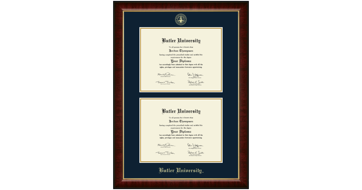 Double Diploma Frame in Murano Butler University - Item #294204 from ...