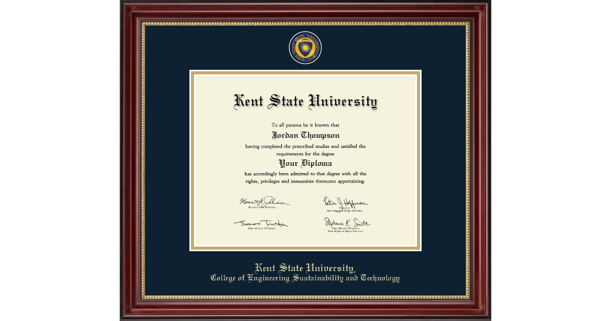 Masterpiece Medallion Diploma Frame in Kensington Gold Kent State ...