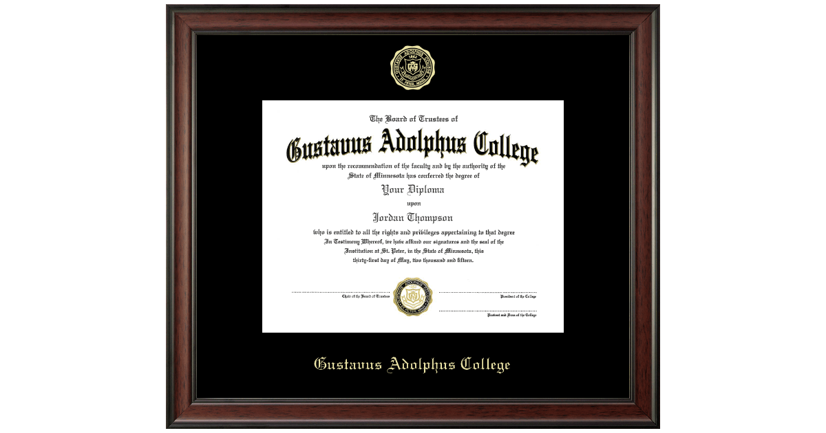 Gold Embossed Diploma Frame in Studio Gustavus Adolphus College - Item ...