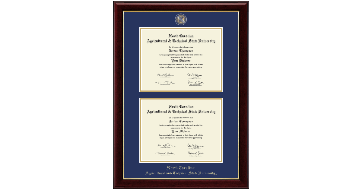 Masterpiece Medallion Double Diploma Frame in Gallery North Carolina A ...