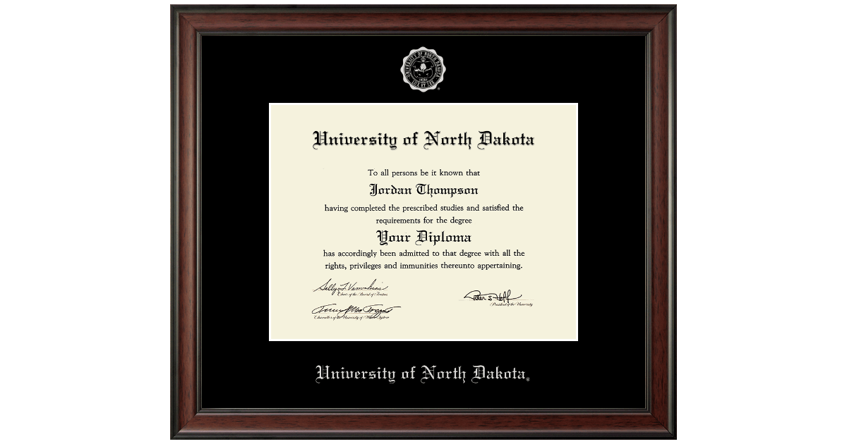 Silver Embossed Diploma Frame in Studio University of North Dakota ...