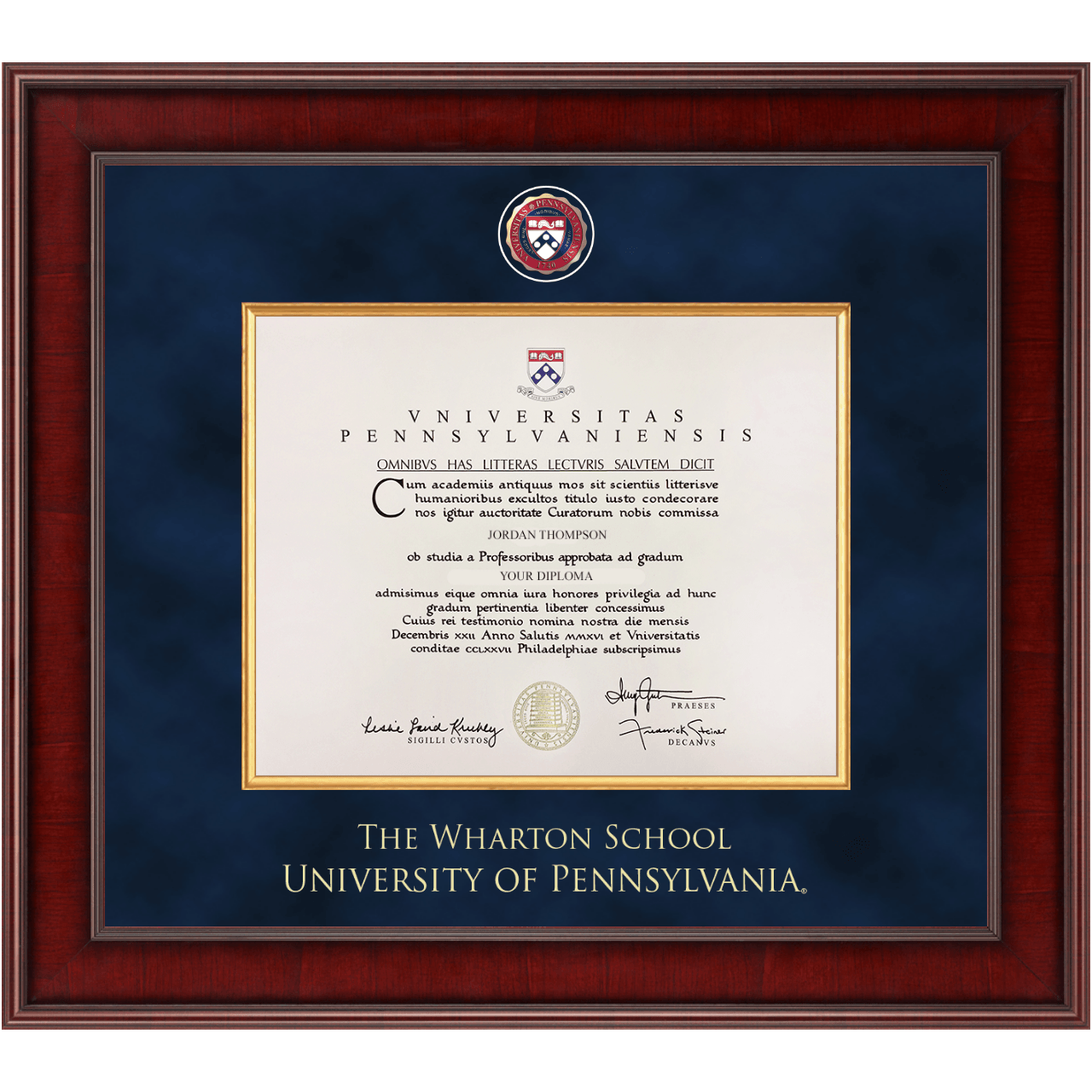 UPENN The Wharton School Diploma Frames | Church Hill Classics