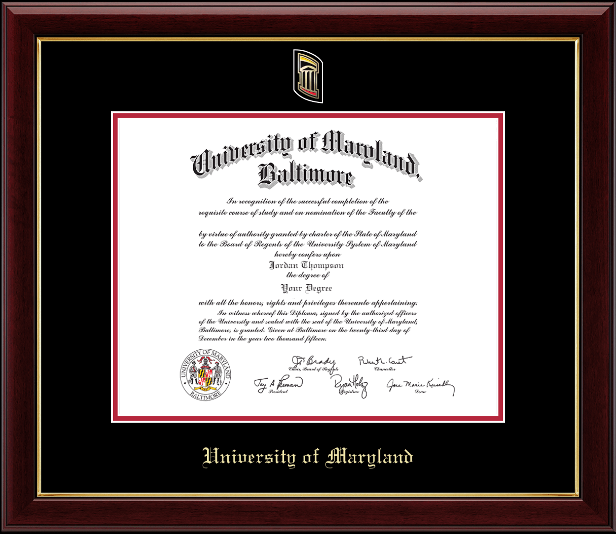 University of Maryland Baltimore Masterpiece Medallion Diploma Frame in ...