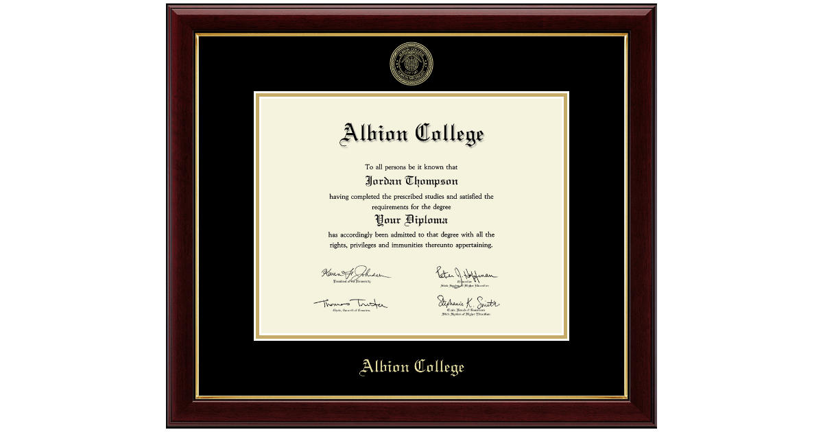 Gold Embossed Diploma Frame in Gallery Albion College - Item #295067 ...