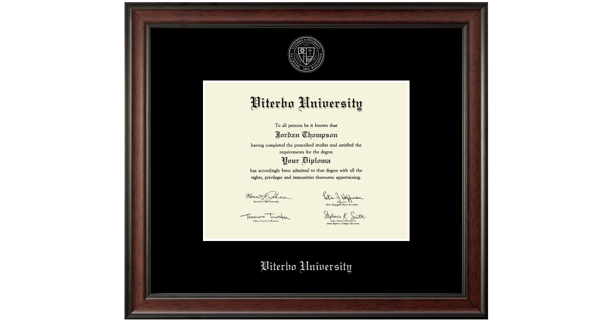 Silver Embossed Diploma Frame in Studio Viterbo University - Item #295390