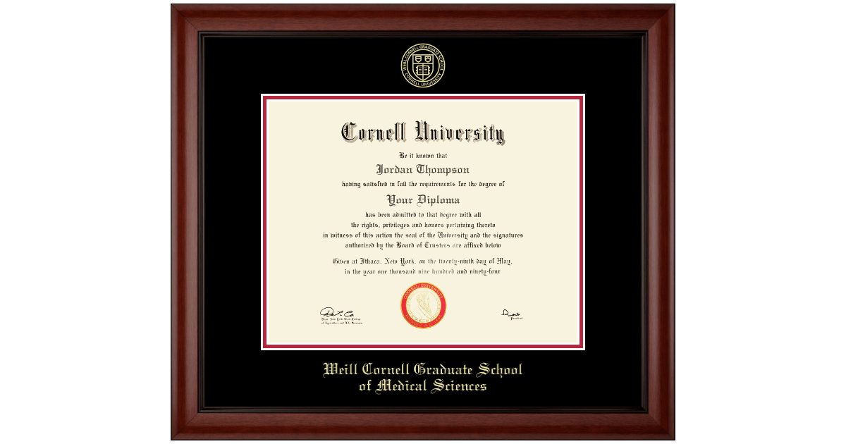 Gold Embossed Diploma Frame in Cambridge Cornell University - Item ...