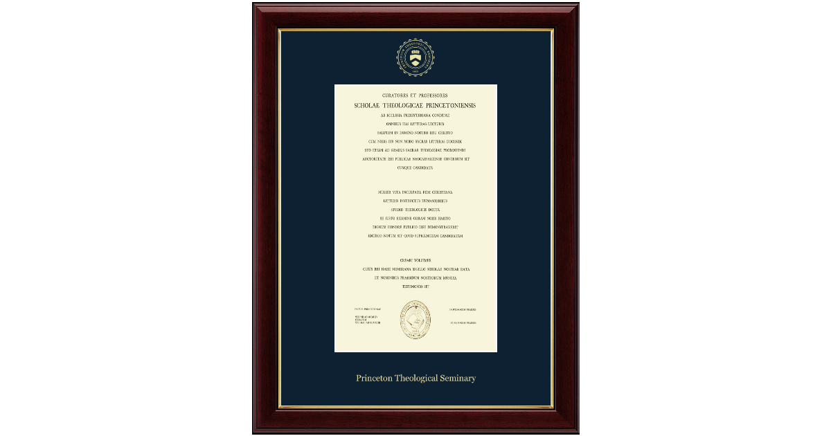 Gold Embossed Diploma Frame in Gallery Princeton Theological Seminary ...