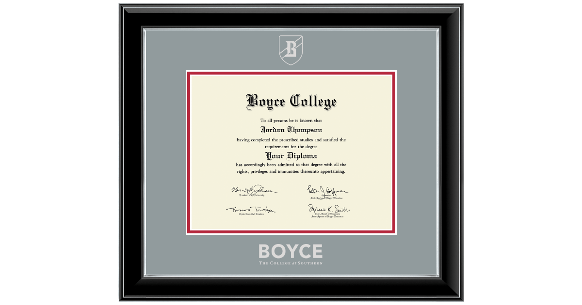 Silver Embossed Diploma Frame in Onyx Silver The Southern Baptist ...