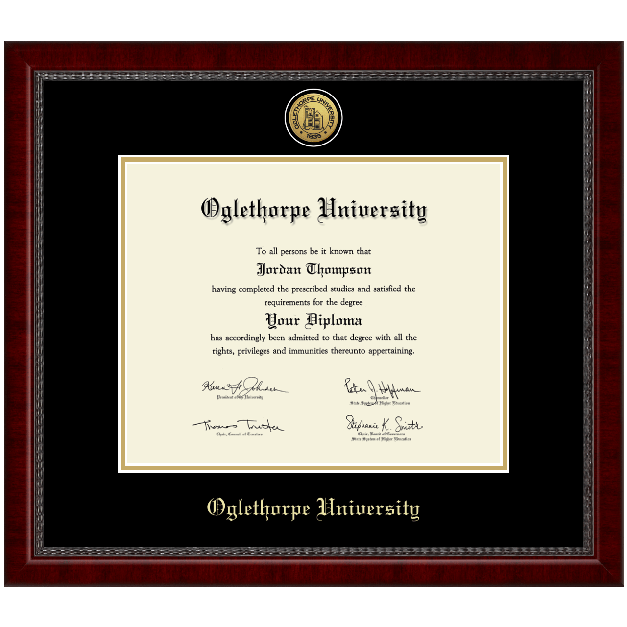 Gold Engraved Medallion Diploma Frame in Sutton Oglethorpe University ...