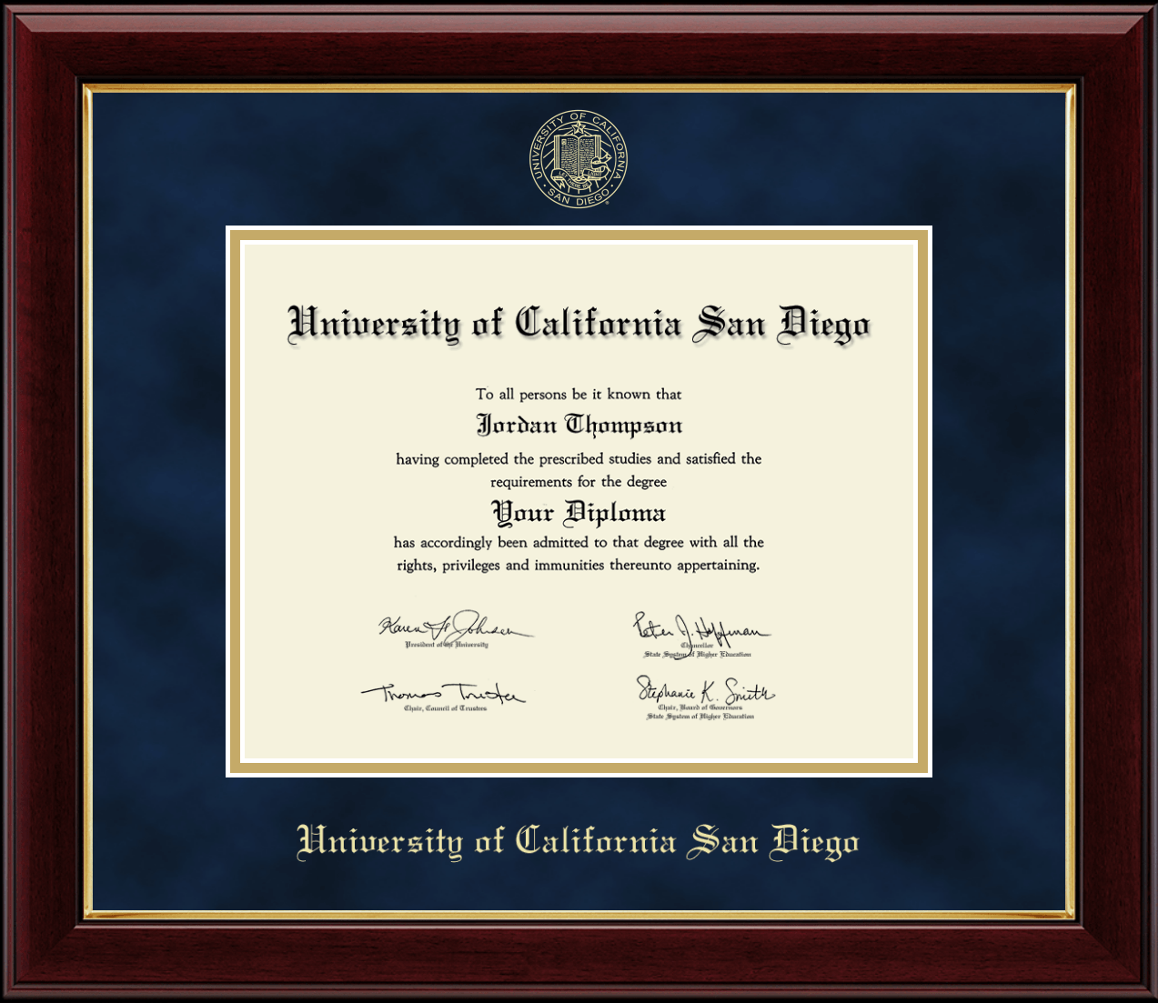University of California San Diego Gold Embossed Diploma Frame in ...