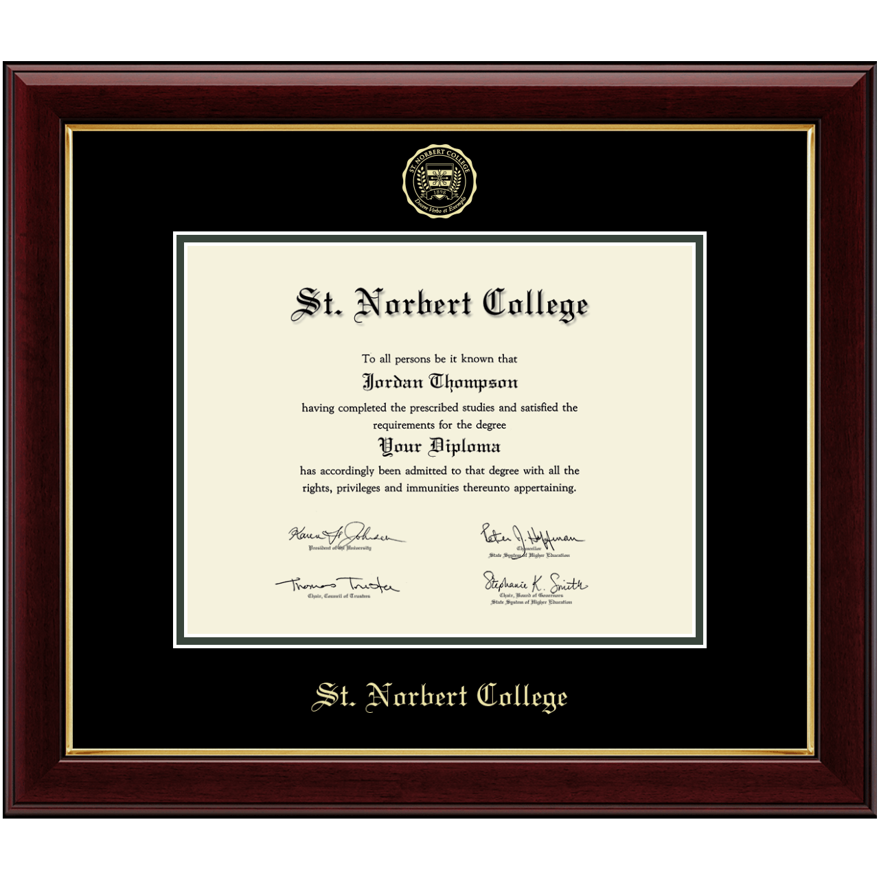 Gold Embossed Diploma Frame in Gallery St. Norbert College - Item #299880