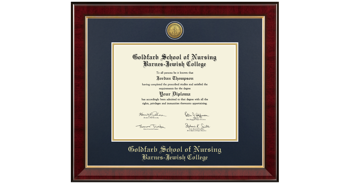 Gold Engraved Medallion Diploma Frame in Murano Goldfarb School of ...