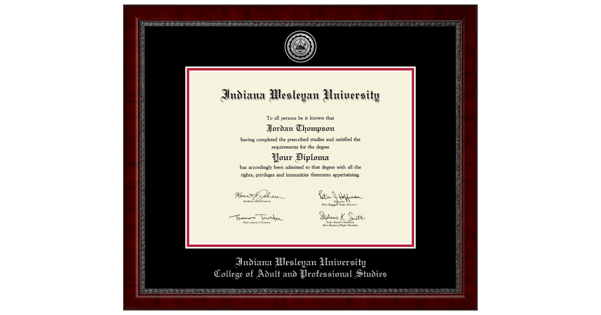 Silver Engraved Medallion Diploma Frame in Sutton Indiana Wesleyan ...