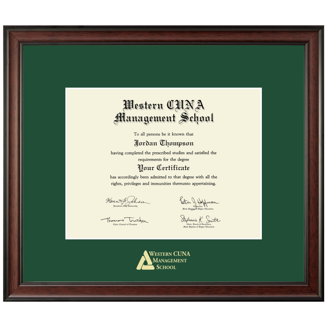 Gold Embossed Certificate Frame in Studio Western CUNA Management ...