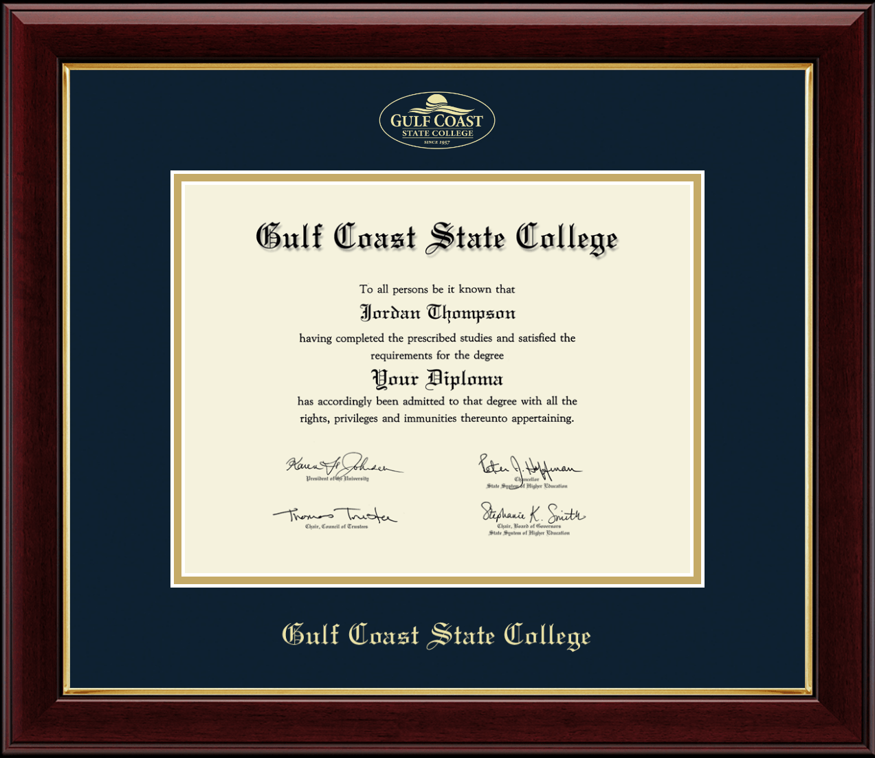 Gulf Coast State College Gold Embossed Diploma Frame in Gallery - Item ...