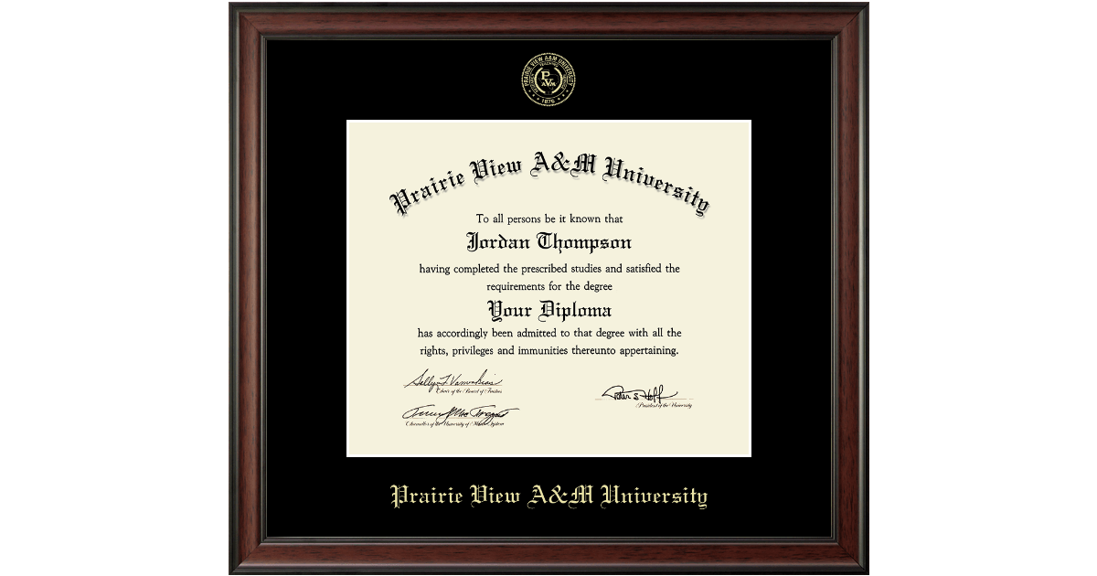 Masters-Gold Embossed Diploma Frame in Studio Prairie View A&M ...