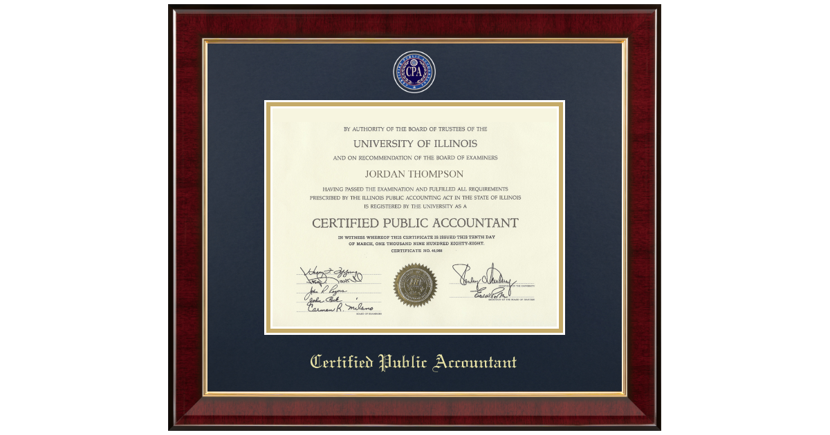 Masterpiece Medallion Certificate Frame in Murano Certified Public ...