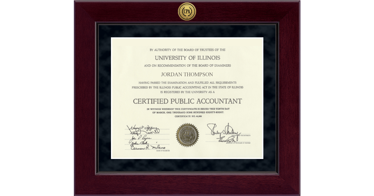 8"x10"- Millennium Gold Engraved Certificate Frame in Cordova Certified ...