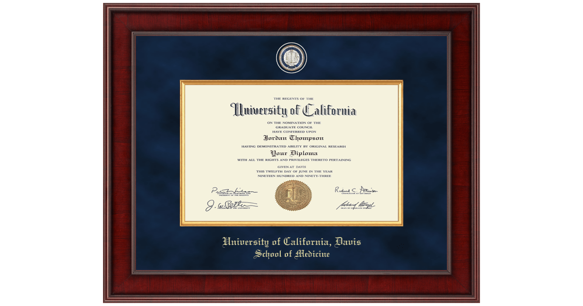 UC Davis School of Medicine Diploma Frames | Church Hill Classics