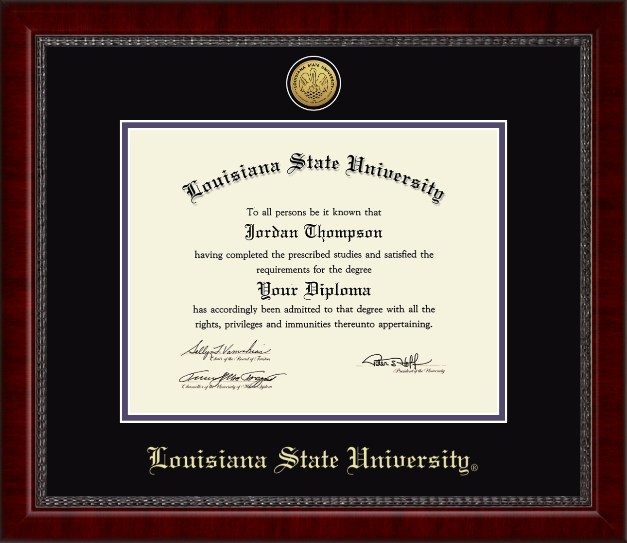 Louisiana State University Gold Engraved Medallion Diploma Frame in ...