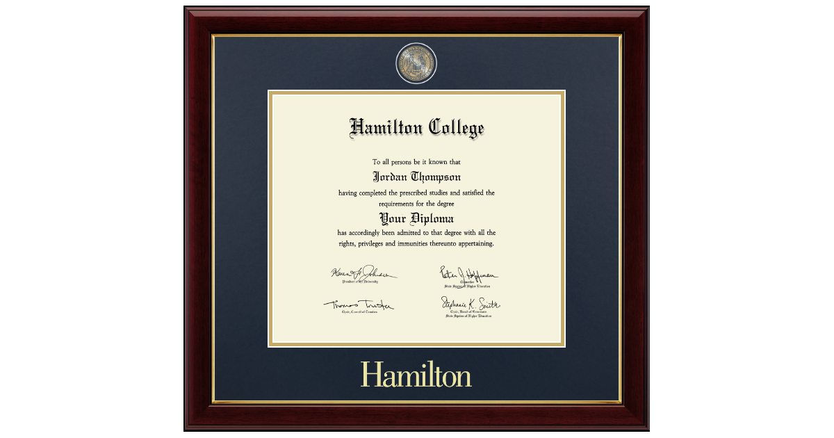 Masterpiece Medallion Diploma Frame in Gallery Hamilton College - Item ...