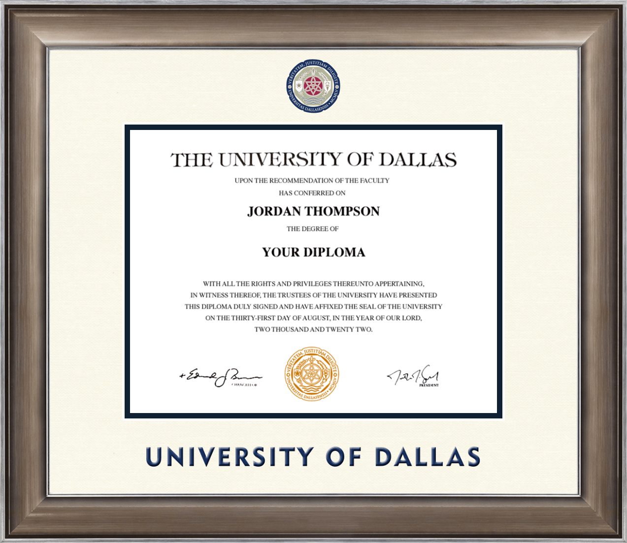 University of Dallas Dimensions Diploma Frame in Easton - Item #304291