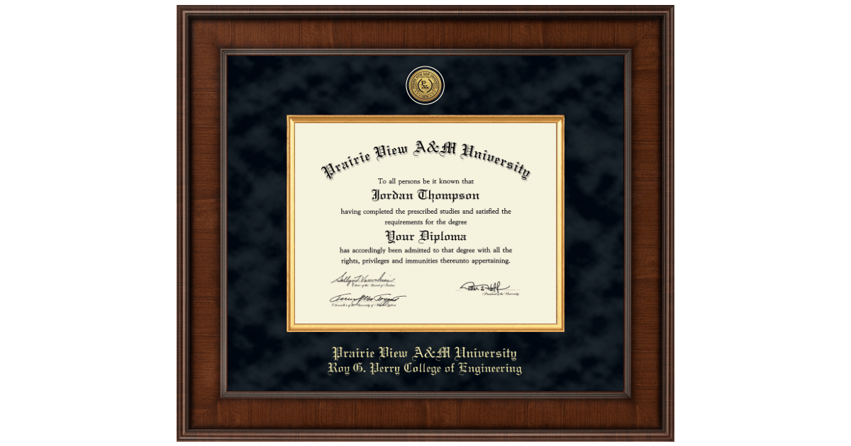 PVAMU Roy G. Perry College of Engineering Diploma Frames
