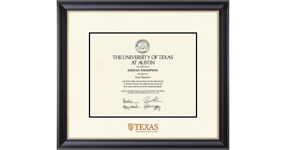 Dimensions Diploma Frame in Noir The University of Texas at Austin ...