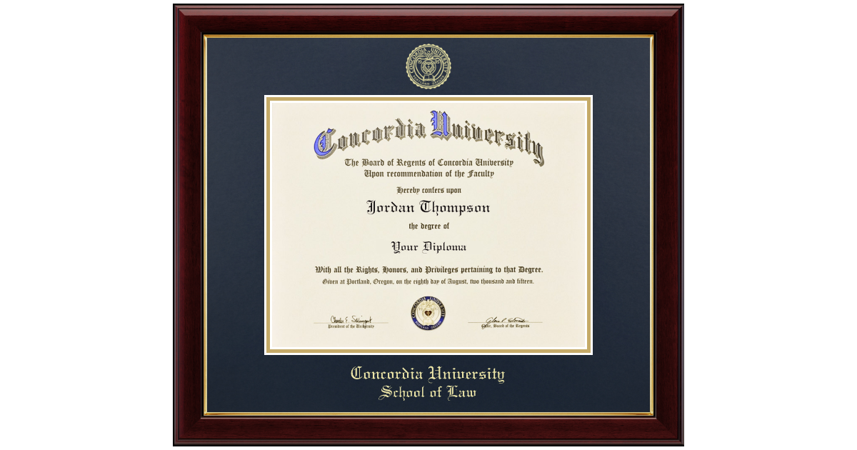 Gold Embossed Diploma Frame in Gallery Concordia University Portland ...
