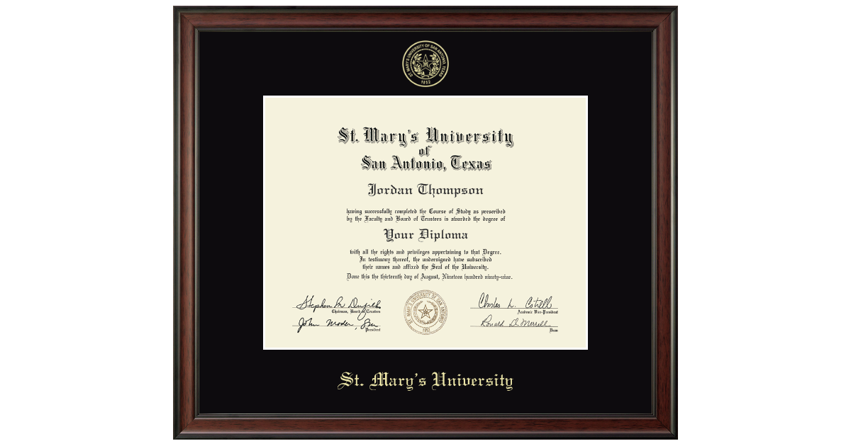 Gold Embossed Diploma Frame in Studio St. Mary's University - Item ...