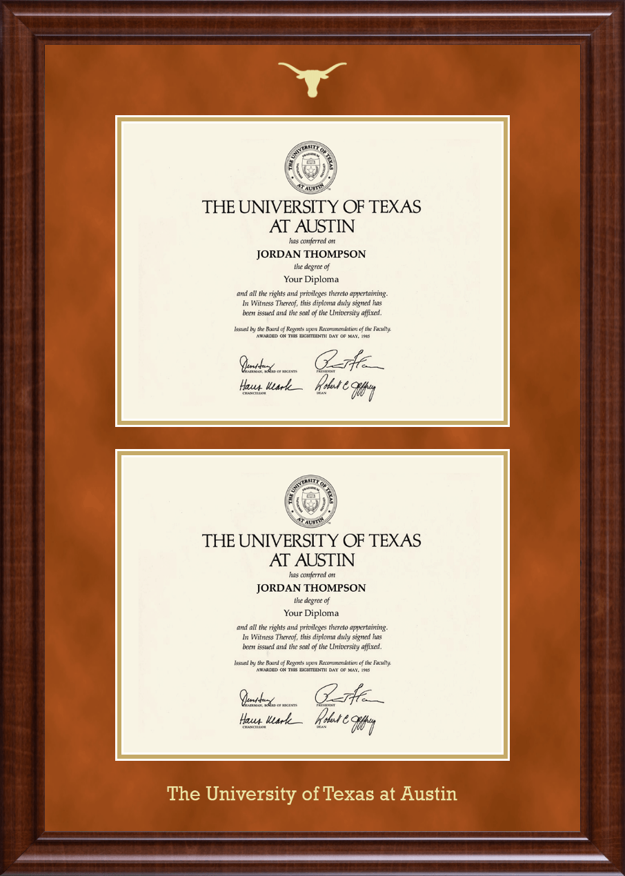 The University of Texas at Austin Double Diploma Frame in Prescott ...
