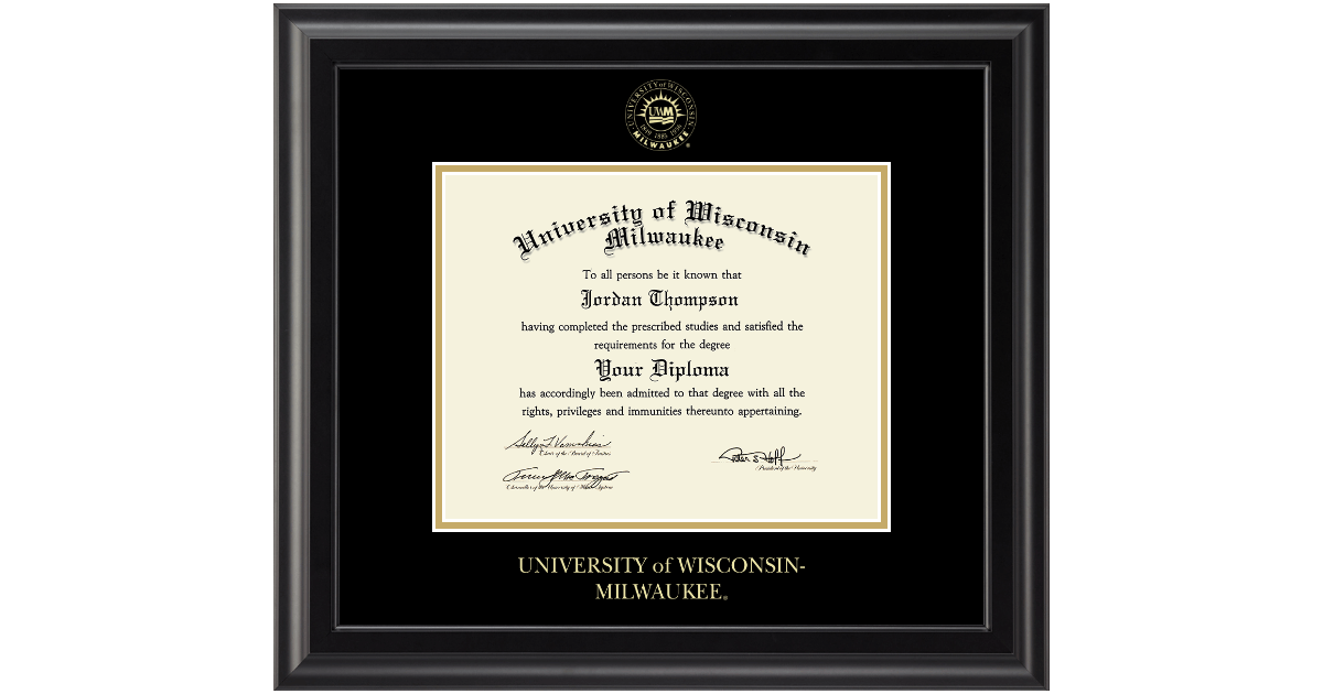 Gold Embossed Diploma Frame in Midnight University of Wisconsin ...