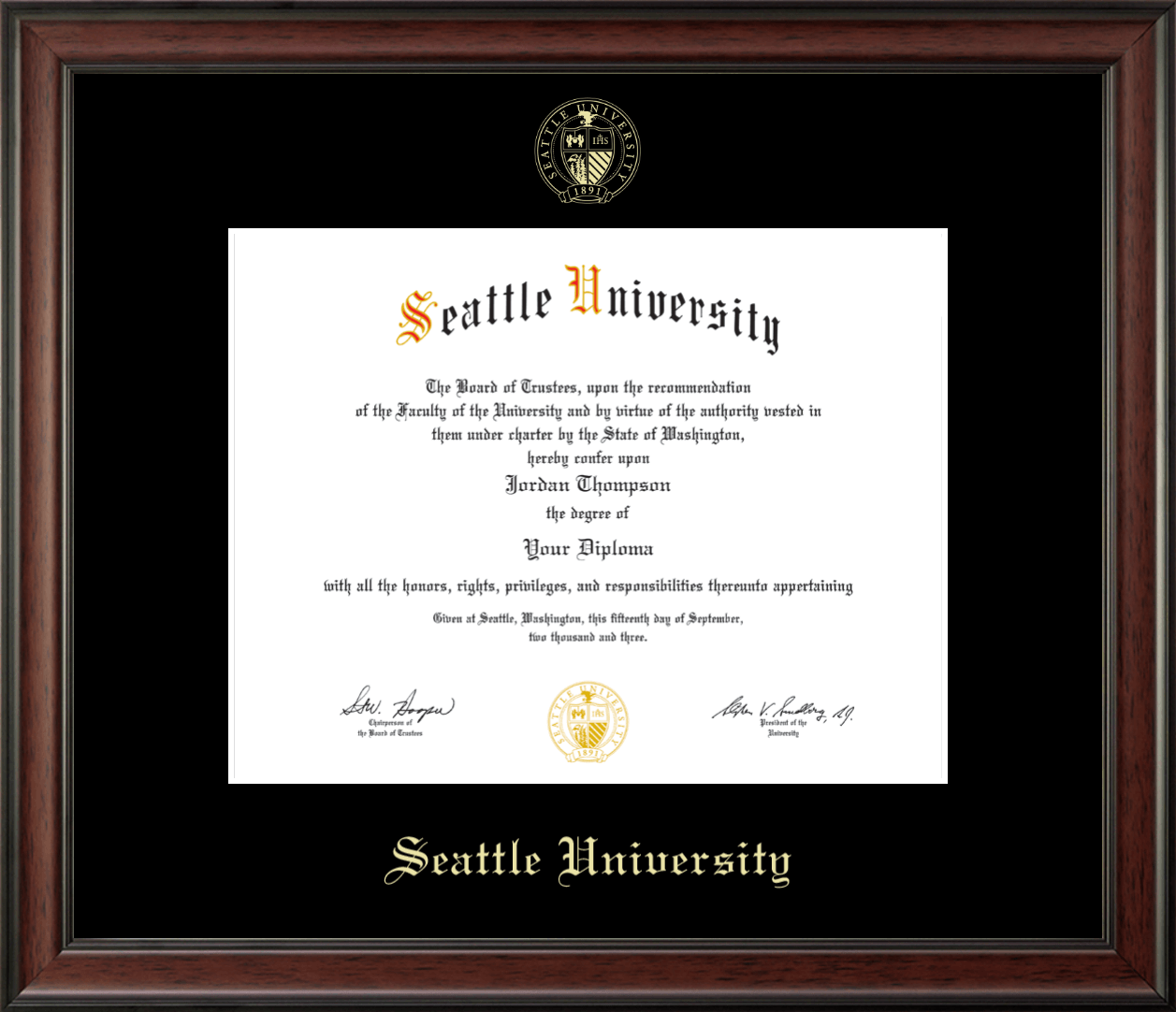 Seattle University Gold Embossed Diploma Frame in Studio - Item #305648 ...