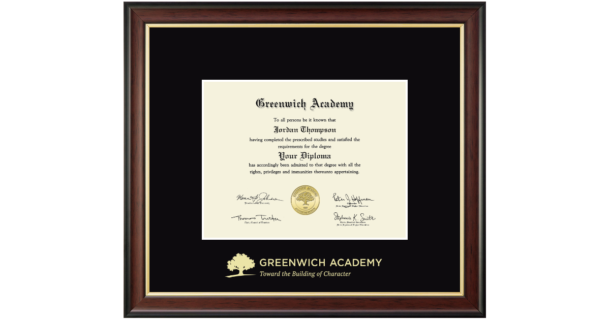 Gold Embossed Diploma Frame in Studio Gold Greenwich Academy - Item ...